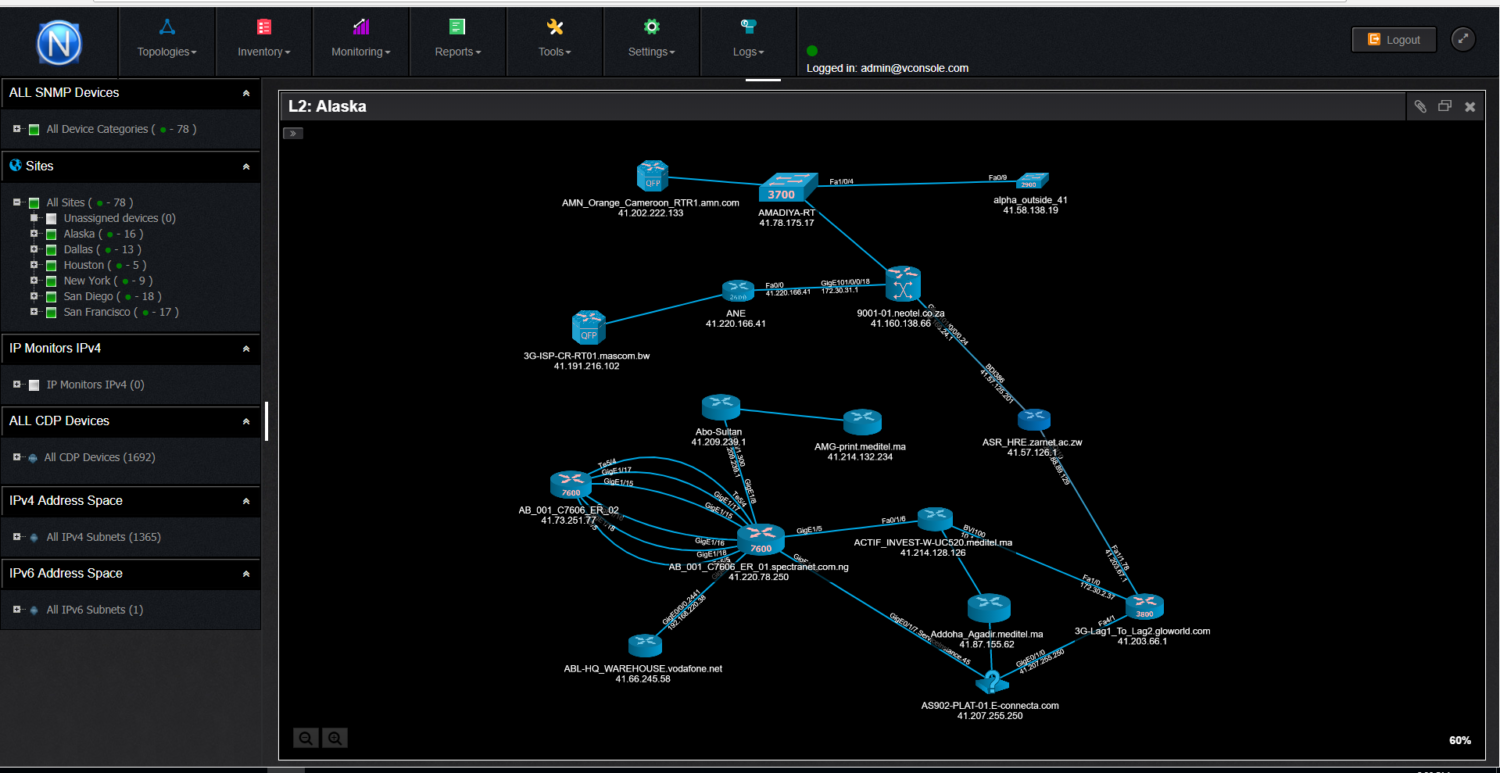 UI Screenshots - Network Monitoring Tools