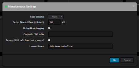 Changing color scheme for Nectus GUI pages - Network Monitoring Tools