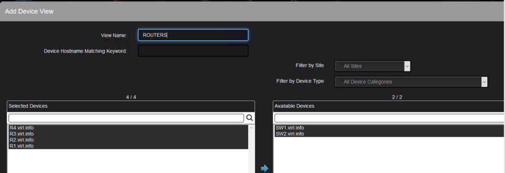 device_views_only_routers - Network Monitoring Tools