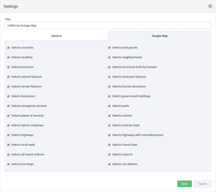 Creating Network Outage Dashboards in Nectus with GoogleMaps - Network Monitoring Tools