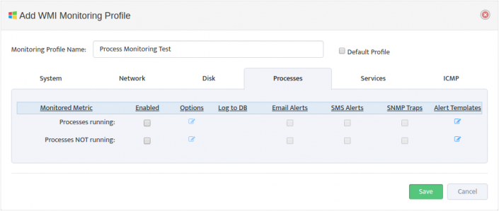 Monitoring Windows Processes with WMI in Nectus - Network Monitoring Tools