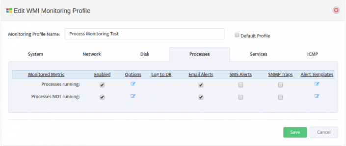 Monitoring Windows Processes with WMI in Nectus - Network Monitoring Tools