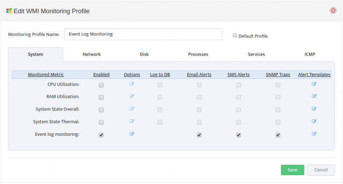 Monitoring Windows Event Log with WMI in Nectus - Network Monitoring Tools