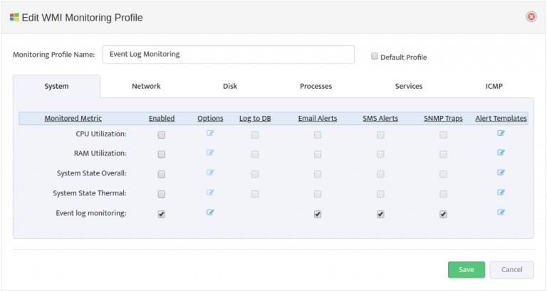 Monitoring Windows Event Log with WMI in Nectus - Network Monitoring Tools