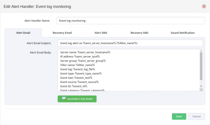 Monitoring Windows Event Log with WMI in Nectus - Network Monitoring Tools