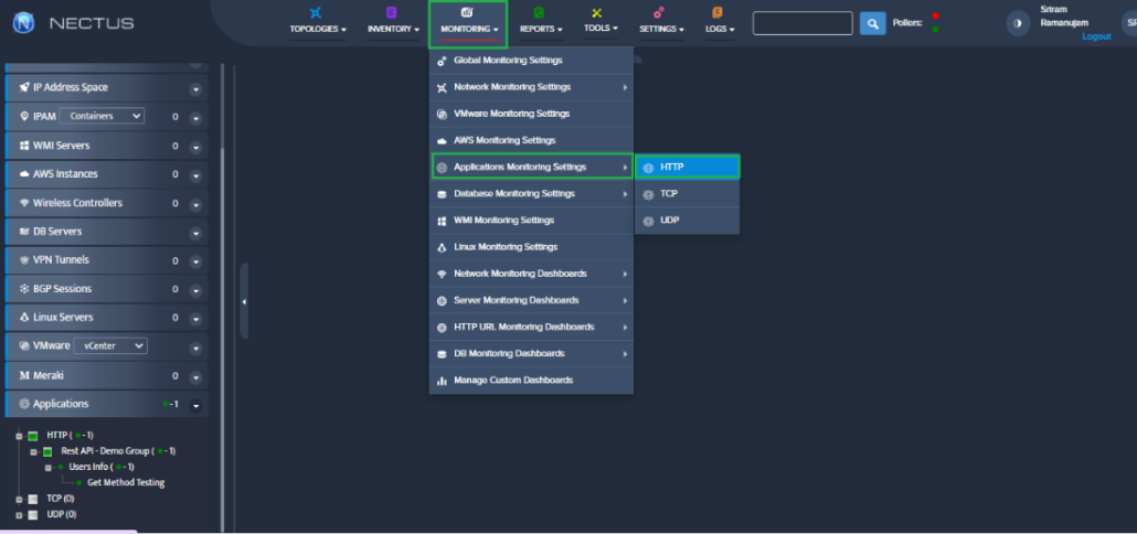 How To Configure Application Monitoring In Nectus Network Monitoring Tools