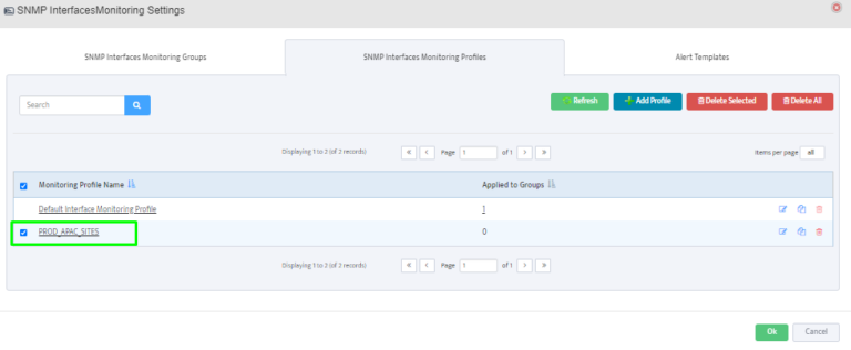 Creating New Interface Monitoring Groups And Profiles Network Monitoring Tools