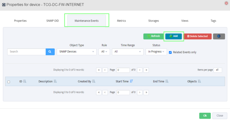 How to Create a Maintenance Events in Nectus - Network Monitoring Tools