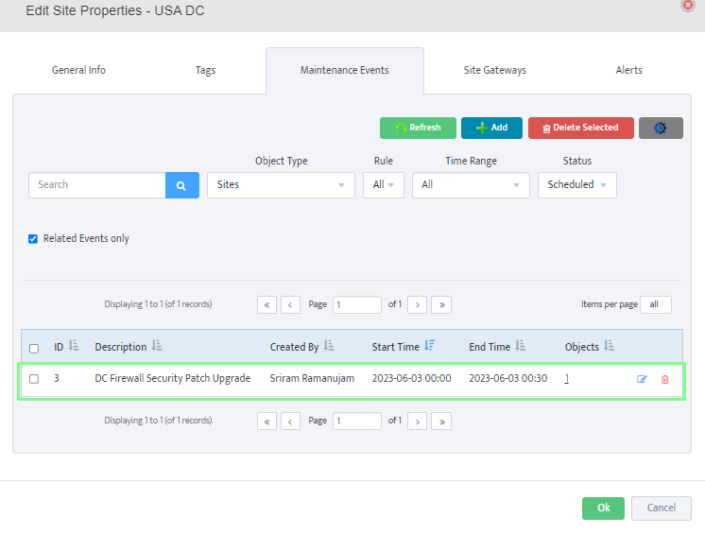 How to Create a Maintenance Events in Nectus - Network Monitoring Tools